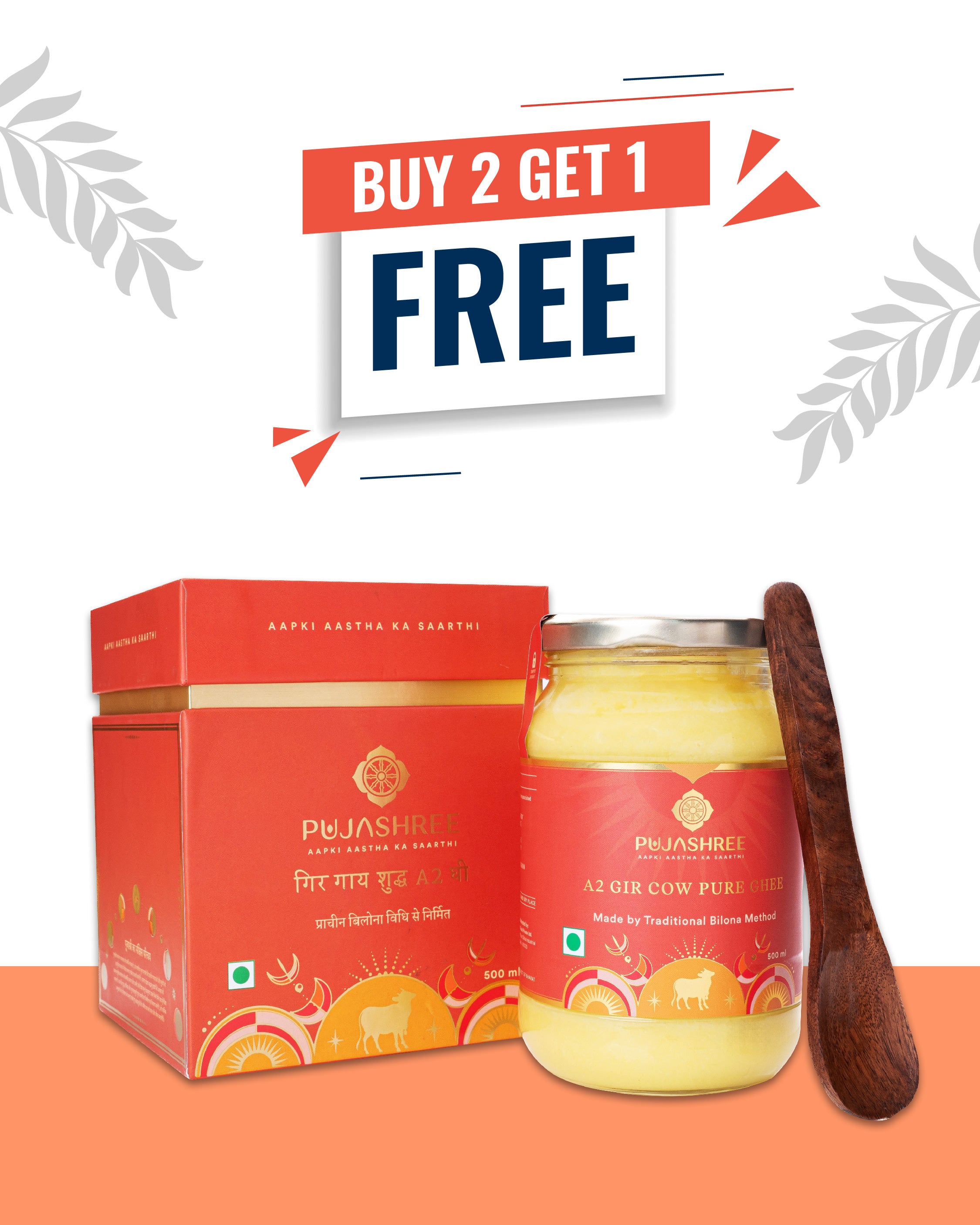 Pujashree A2 Gir Cow Pure Ghee | Vedic Bilona Method